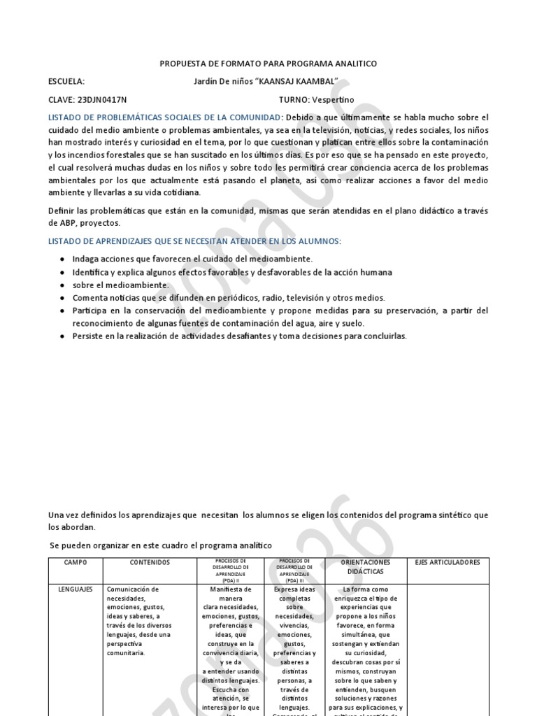Propuesta de Formato para Los Abp-2 | PDF | Evaluación | Naturaleza