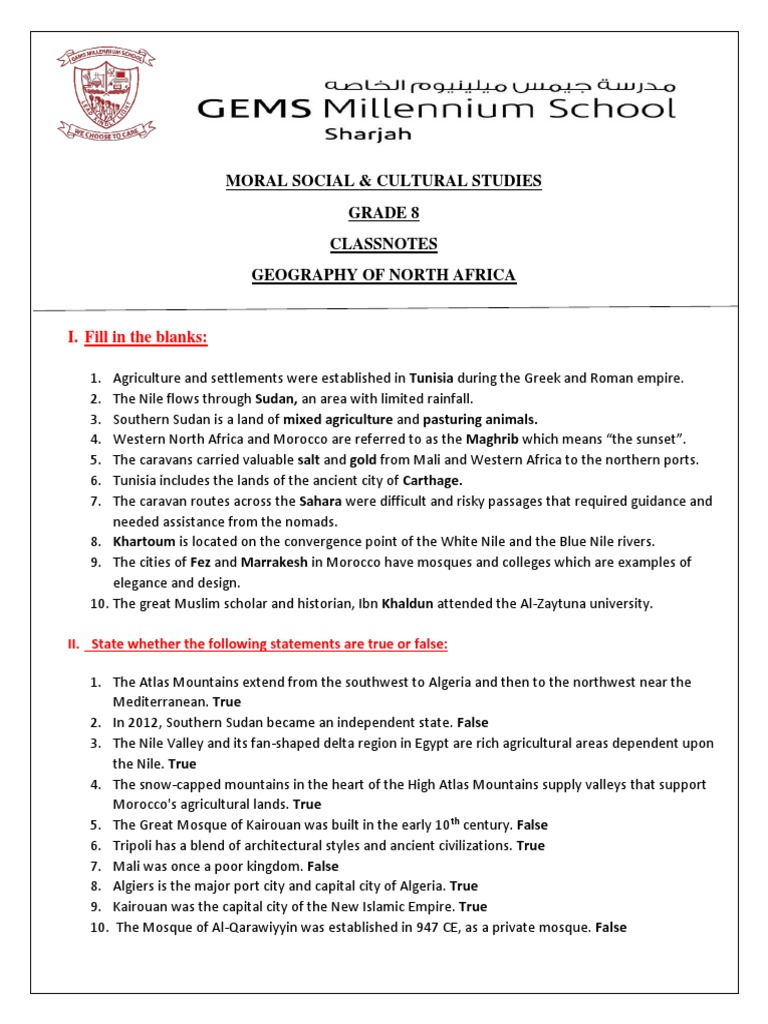 Classnotes Geography of Africa | PDF