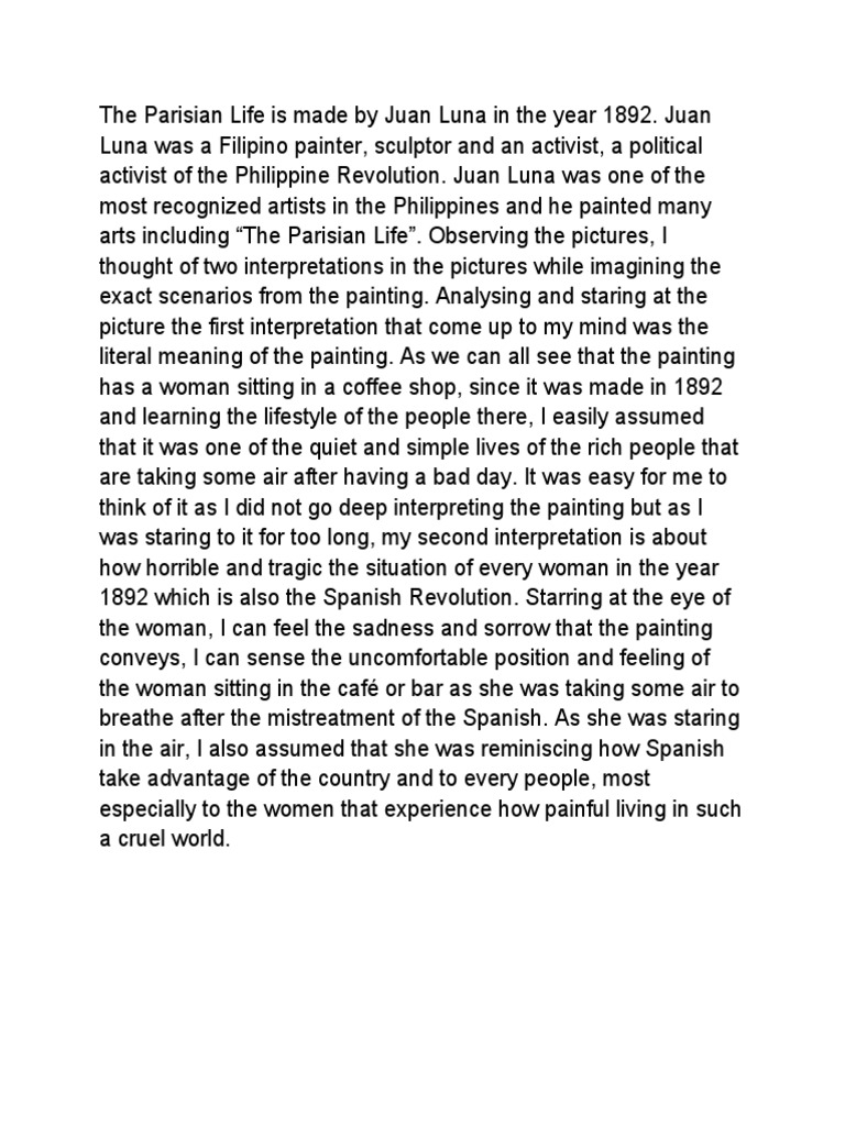 Interpreting 'The Parisian Life' | PDF