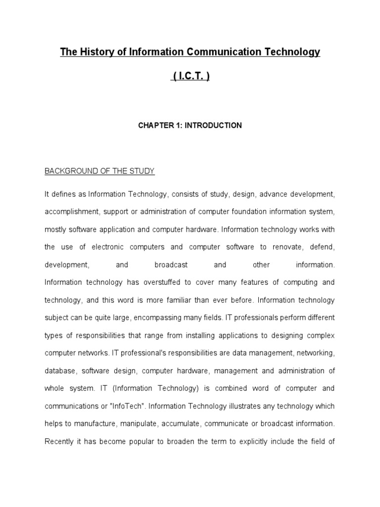 The History of Information Communication Technology | PDF | Information Technology | Information ...