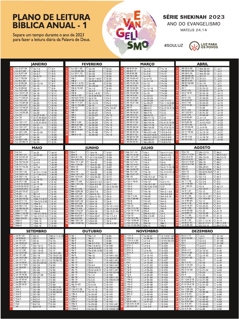 Plano de Leitura Biblica Anual - Mod 1 | PDF