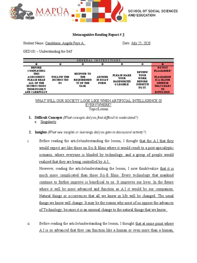 GED 101 MRR3 - Candelaria | PDF | Human | Artificial Intelligence