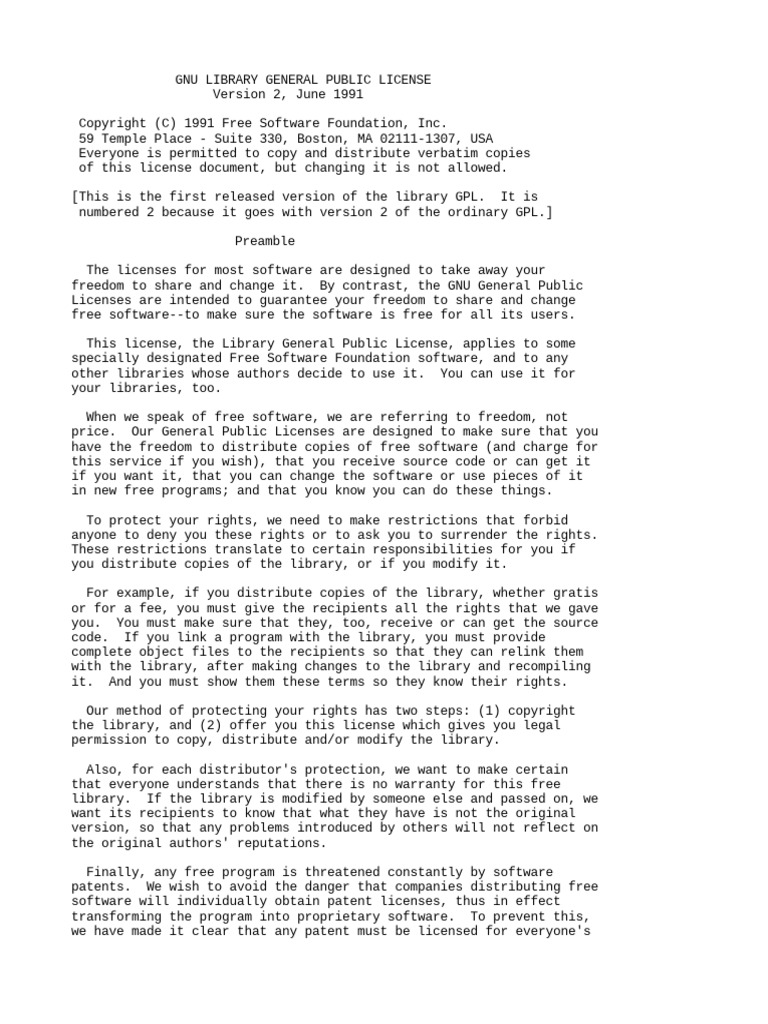 Libiconv License Gplv2 Pdf Source Code Library Computing 