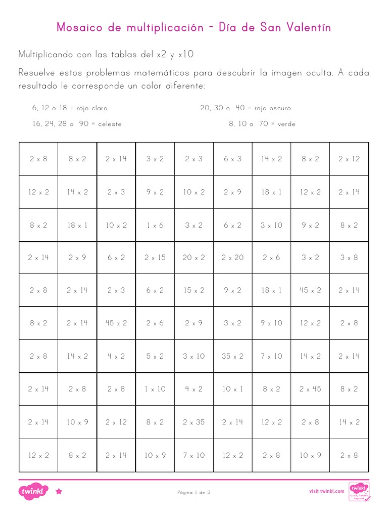 Sa T T 2545646 Mosaico para San Valentin Ficha de Actividad | PDF