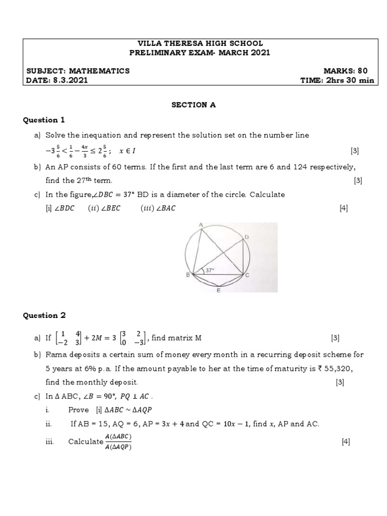 Maths Prelims 2021 | PDF | Mathematics | Elementary Mathematics