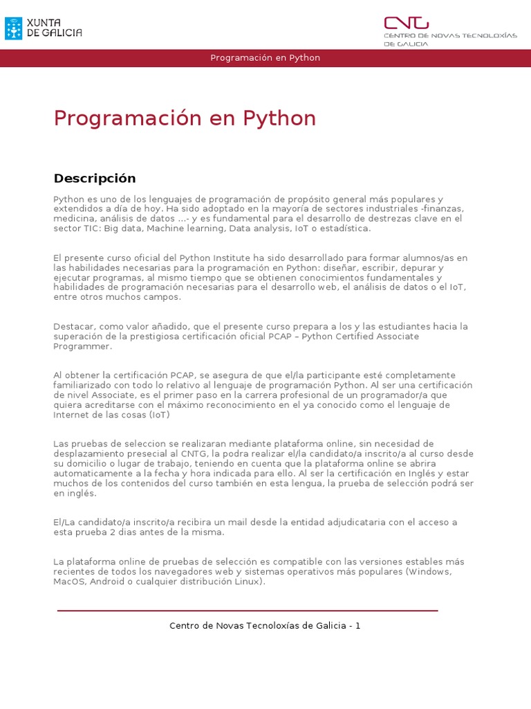 CNT CURSO PYTHON | PDF | Python (lenguaje de programación ...