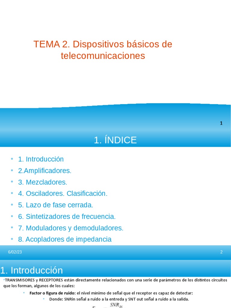TEMA 2. Dispositivos Básicos de Telecomunicaciones | PDF | Amplificador | Corriente eléctrica