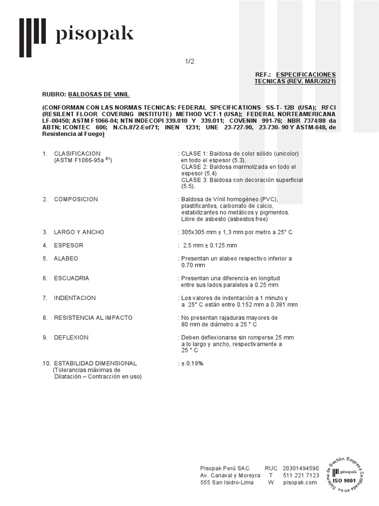 Baldosas de Vinil 25 (1) - 1 | PDF | Compuestos químicos | Materiales