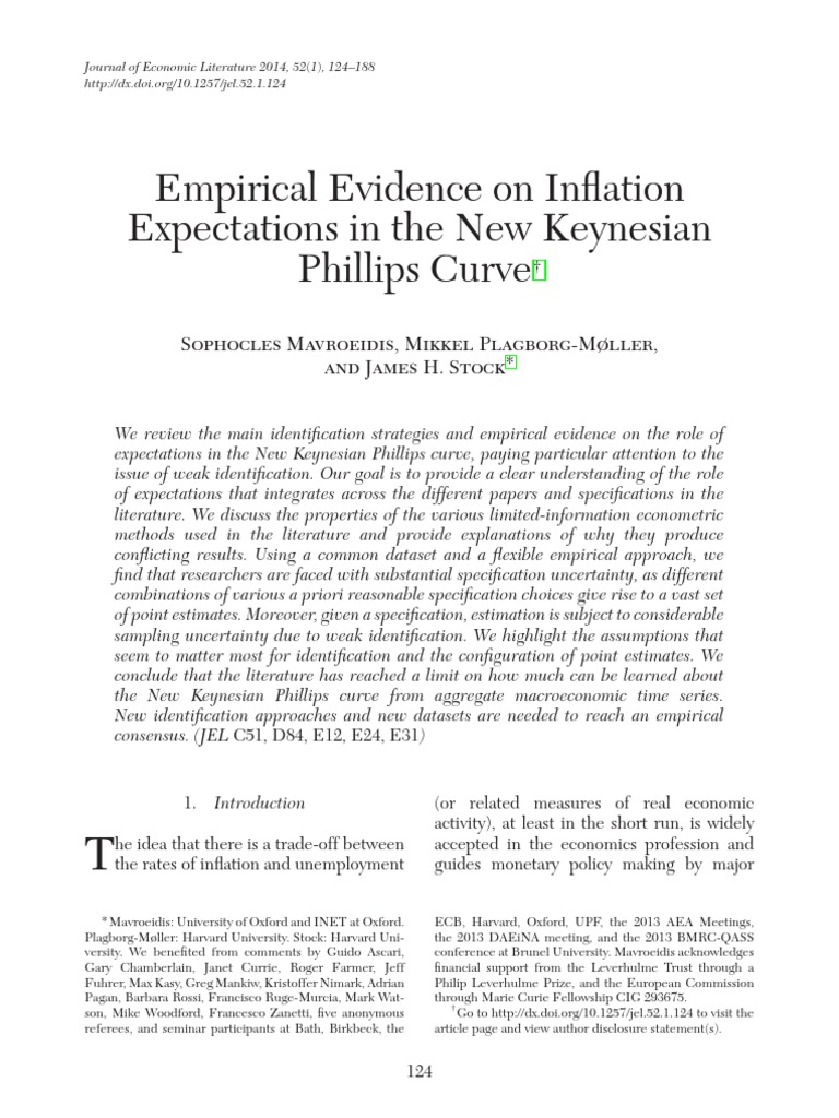 Empirical Ev NKPC | PDF | Phillips Curve | Inflation