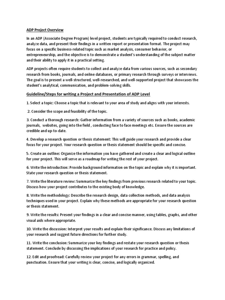 ADP Project English-I | PDF | Data | Methodology