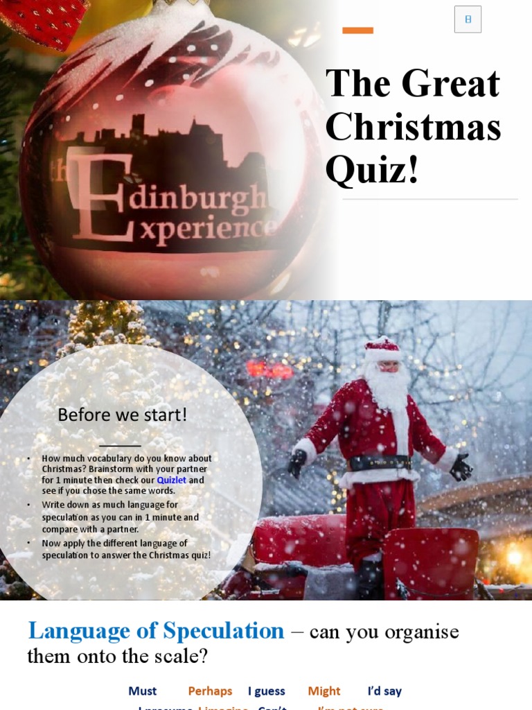 The Great Christmas Quiz! | Download Free PDF | Christmas | Santa Claus
