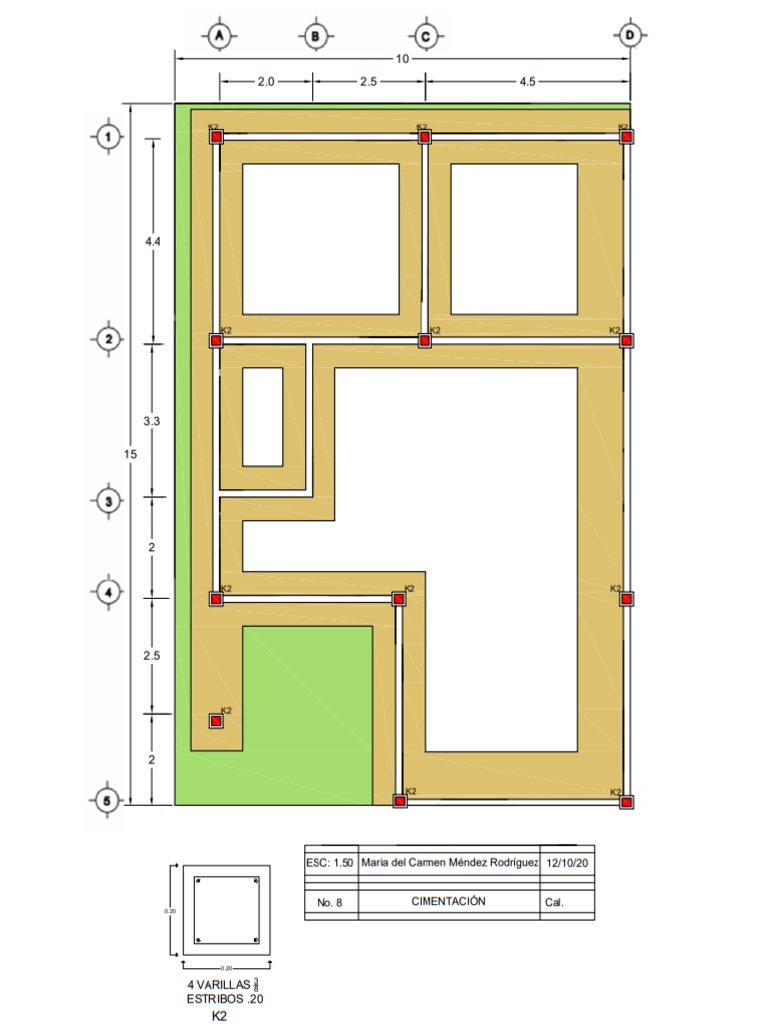 CIMENTACIÓN PLANO 10x15 | PDF