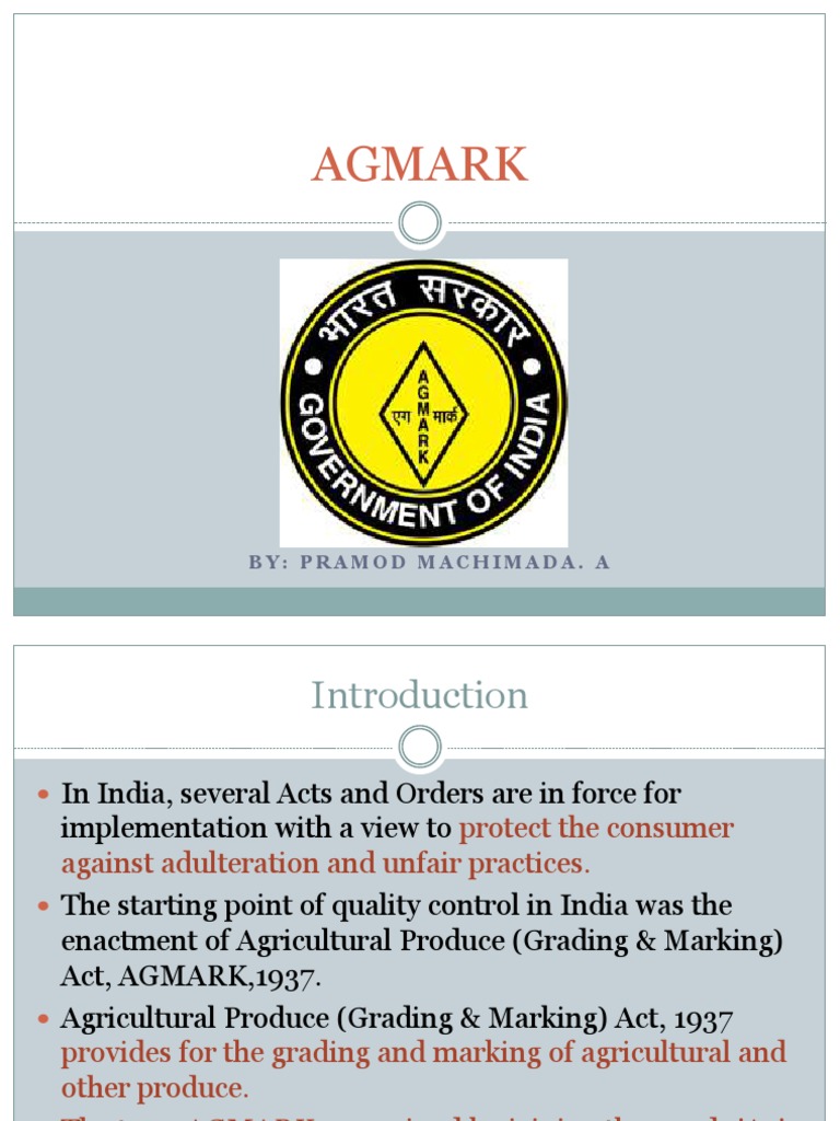 AGMARK | PDF | Agriculture