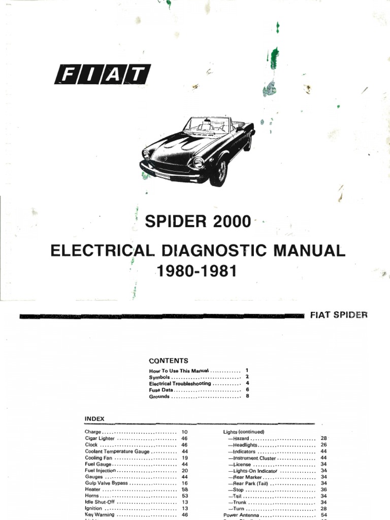 Spider 2000 Elec Diag Manual 80 81 | PDF