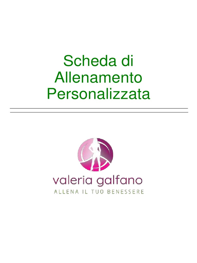 Modello Scheda Di Allenamento Personalizzata | PDF