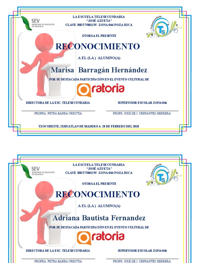 Diplomas Oratoria Canto Declamacion | PDF