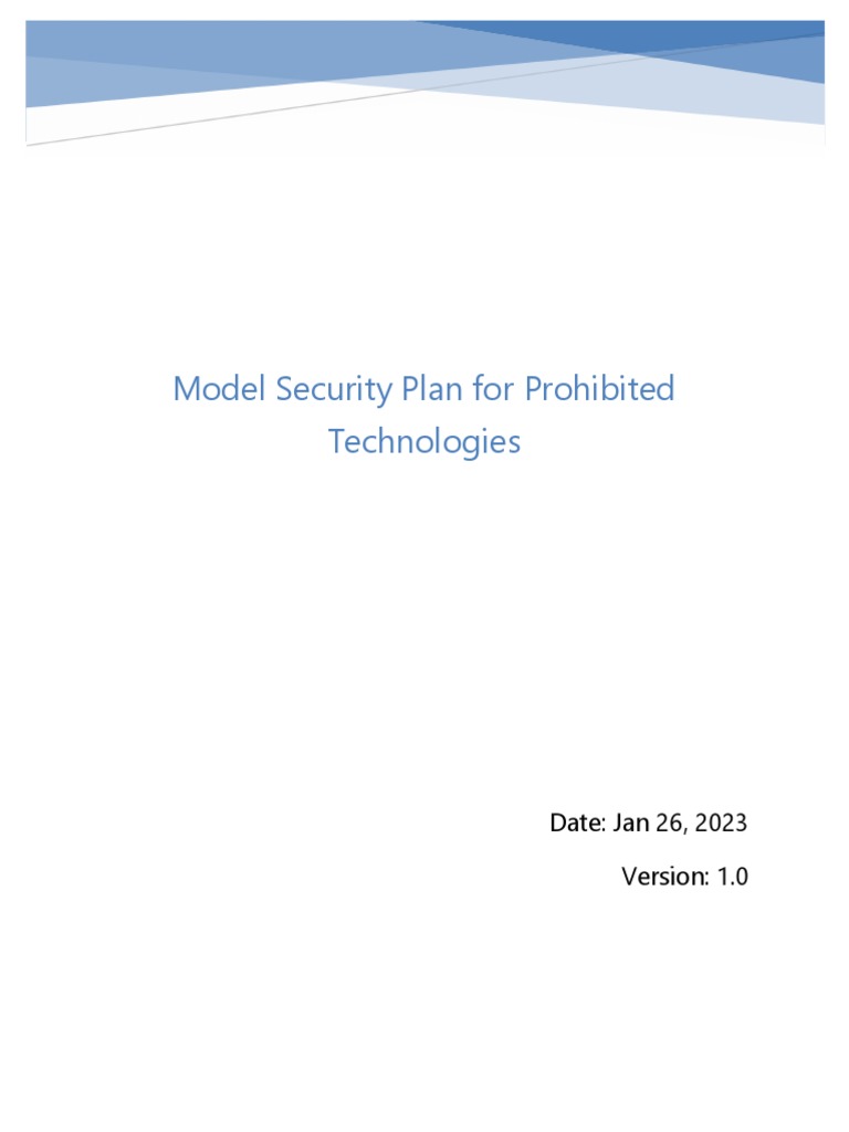 Statewide Plan For Preventing Use of Prohibited Technology in State Agencies (Final OOG) | PDF ...