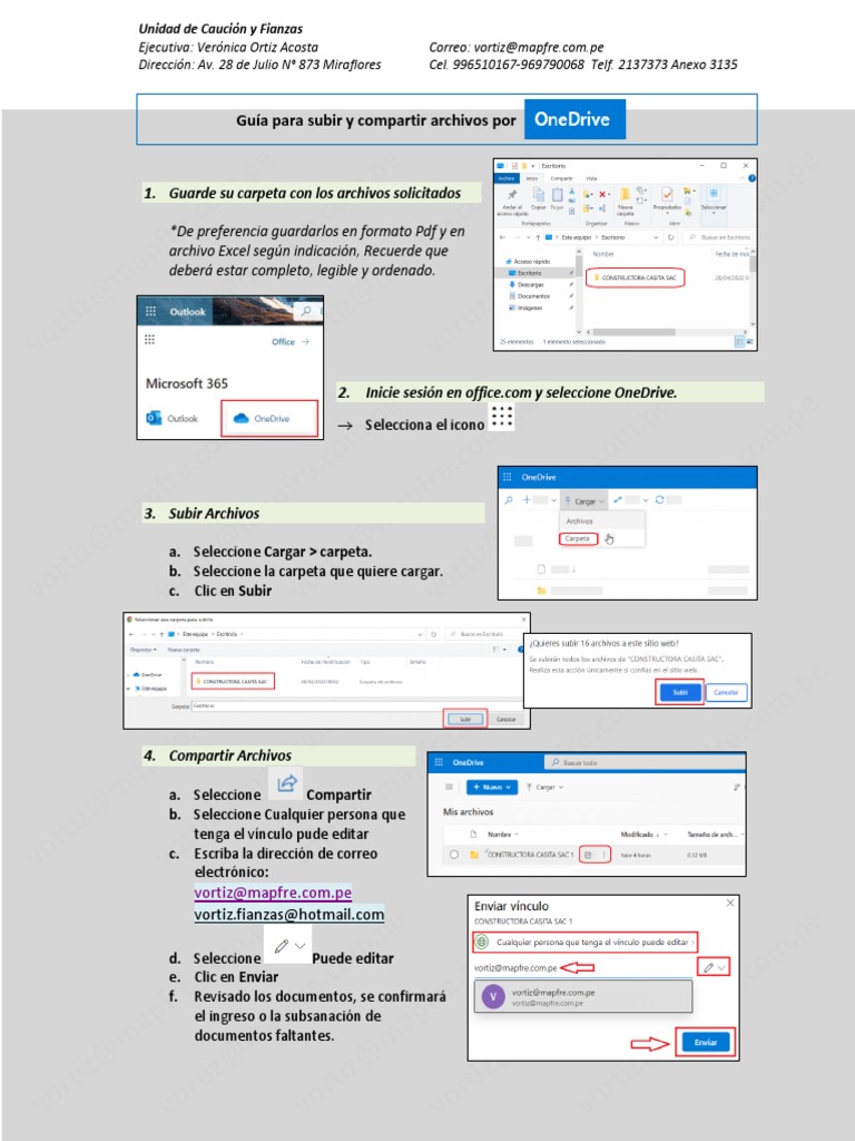 OneDrive - Guía para Compartir Documentos | PDF