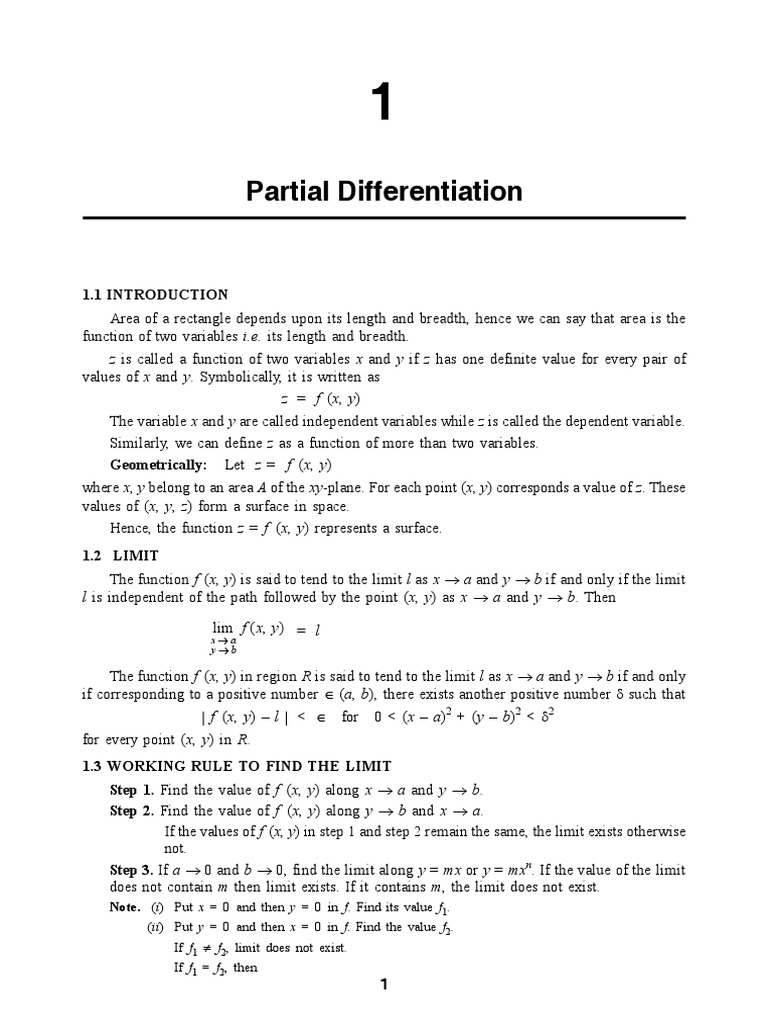 Partial Differentiation | PDF | Function (Mathematics) | Derivative
