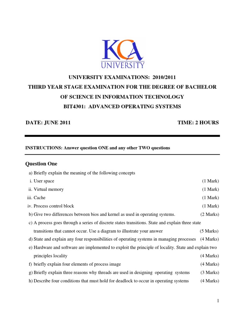 Bit4301 Advanced Operating Systems | PDF | Scheduling (Computing) | Operating System