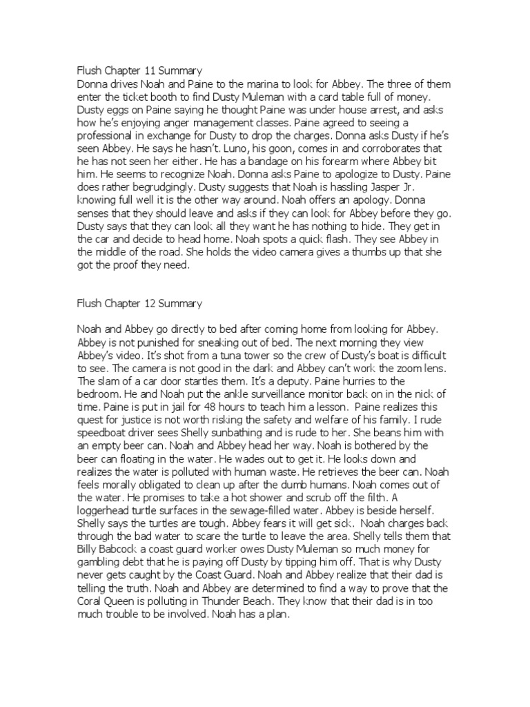 Microsoft Word - Flush Chapter 11 12, 13 & 14 Summary 5 26 (1) | PDF