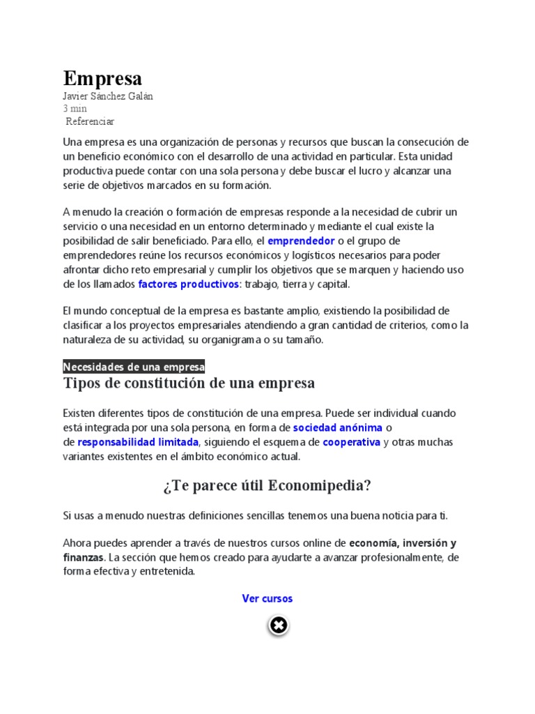 Poder Empresarial | PDF | Factores de producción | Negocios económicos