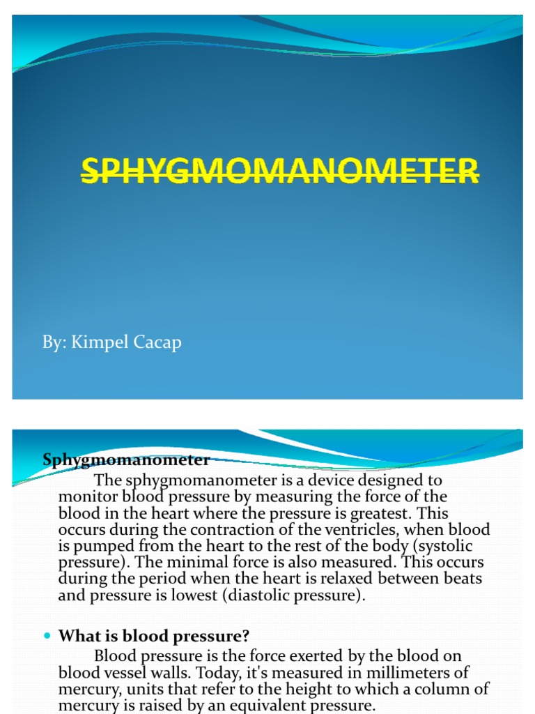Sphygmomanometer Overview and Diagram | PDF
