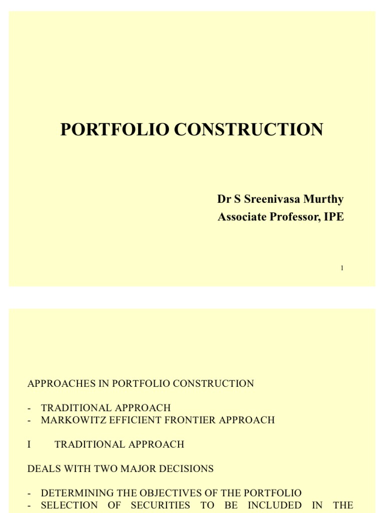 Portfolio Construction | PDF