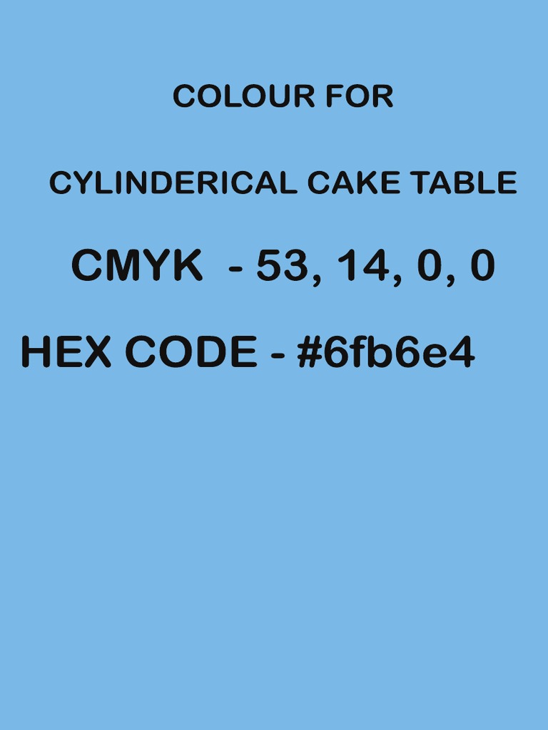 Colour Shade For Cylindrical Cake Table | PDF