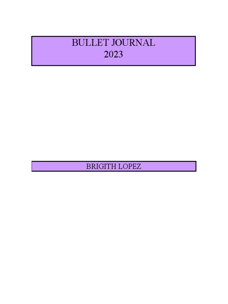 Bullet Journal Brigith 2023 | PDF