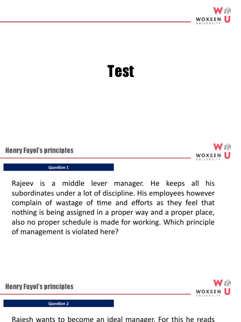 Henry Foyal Principles Test Questions | PDF | Employment | Economies