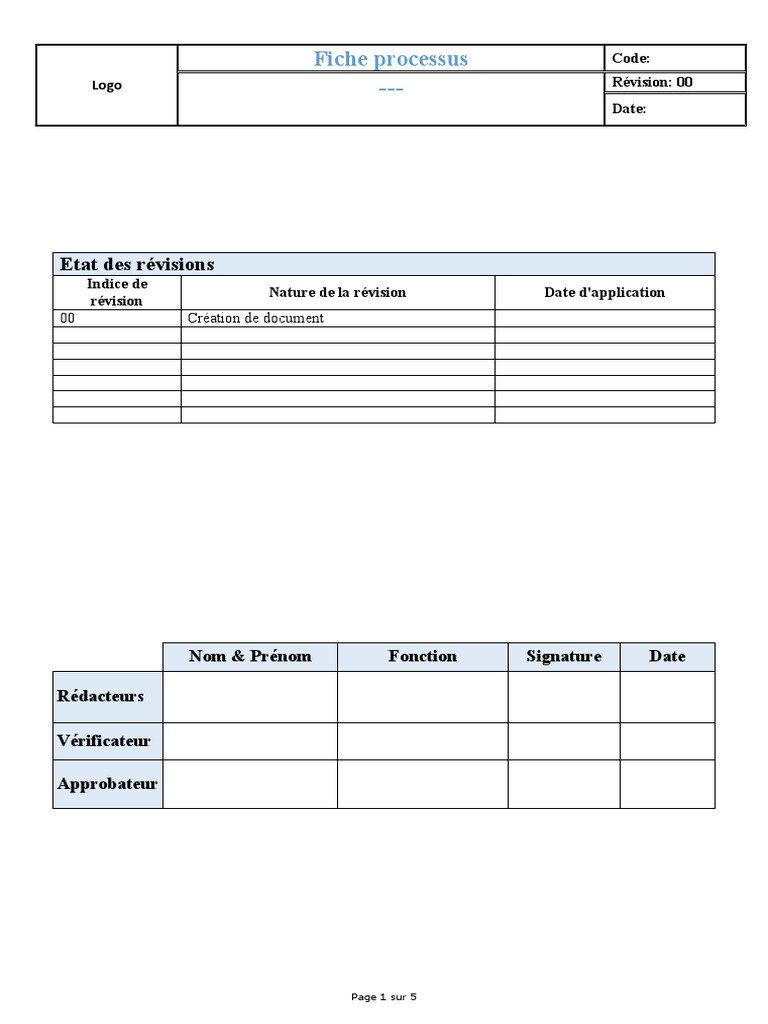 Modèle Fiche Processus | PDF | Informatique | Informatique
