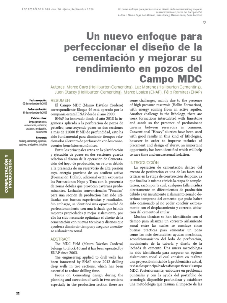 2020-09 Nuevo Enfoque Diseño Cementacion RN MDC - PGE-PETROLEO-Y-GAS ...