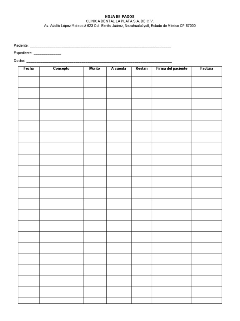 Hoja de Pagos | PDF