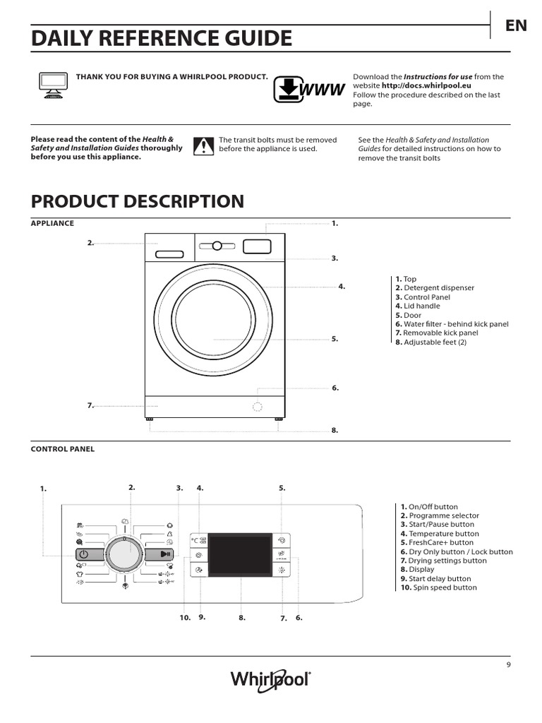 Whirlpool | PDF | Washing Machine | Laundry