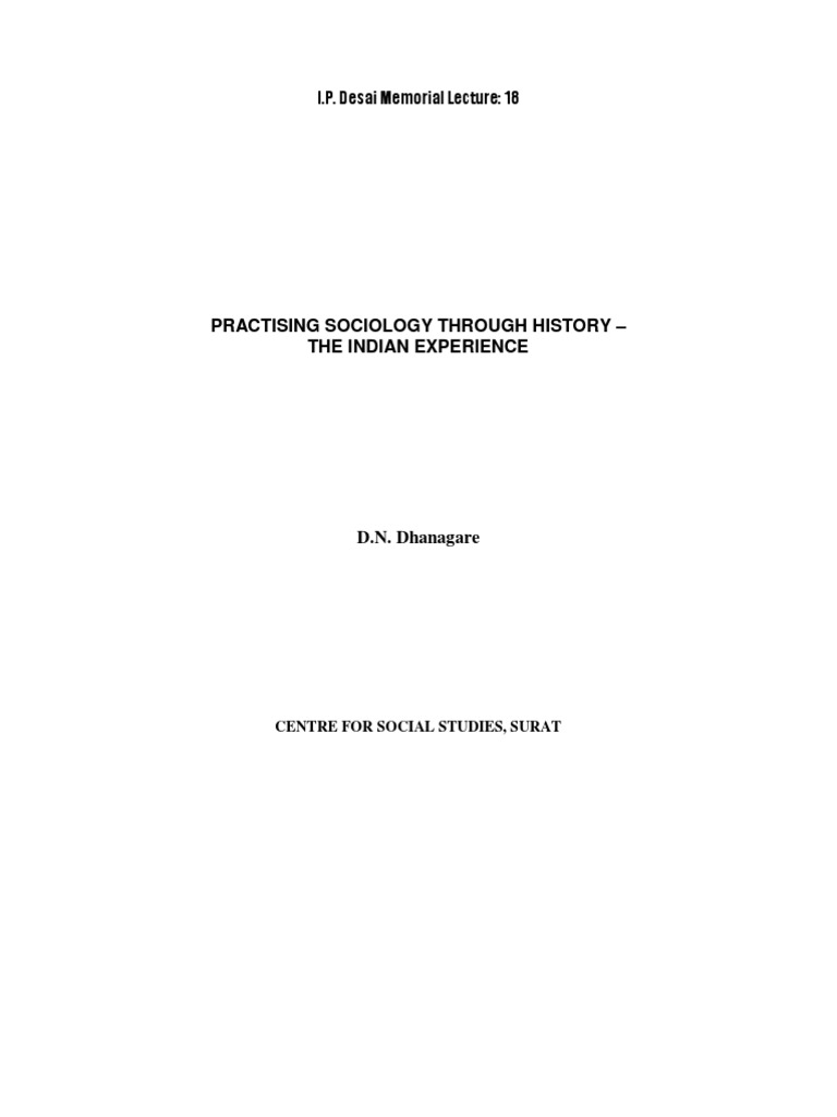 DN Dhanagare - IPD 18 Paper | PDF | Sociology | Science