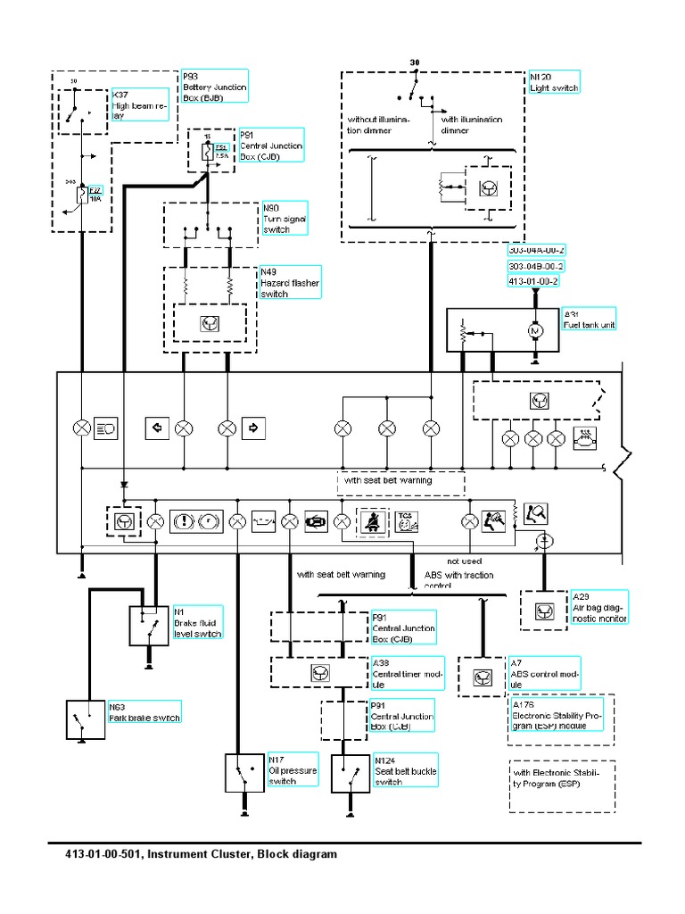 Ford Focus 2001 Cluster Instrument Block Diagram | PDF