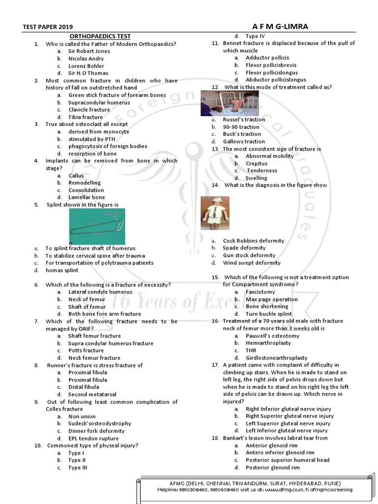 ORTHO TEST Che | PDF | Bone | Orthopedic Surgery
