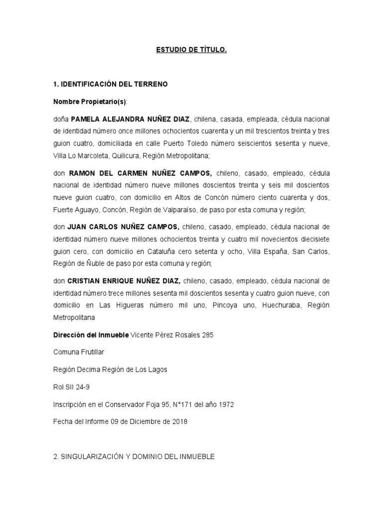 Informe Estudio de Título Modelo | PDF | Propiedad | Justicia