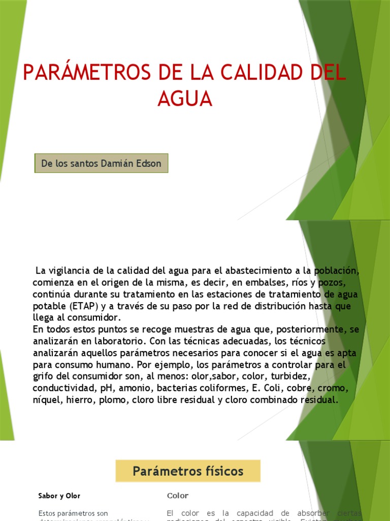 Parámetros de La Calidad Del Agua | PDF | Agua | Ácido