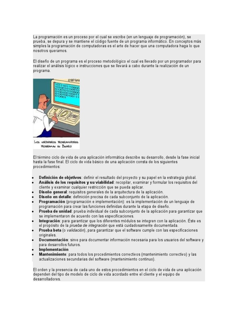 Ciclo de Vida y Estructura de Programas | PDF | Programación de computadoras | Software