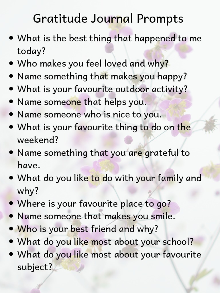 Gratitude Journal Prompts 1 | PDF