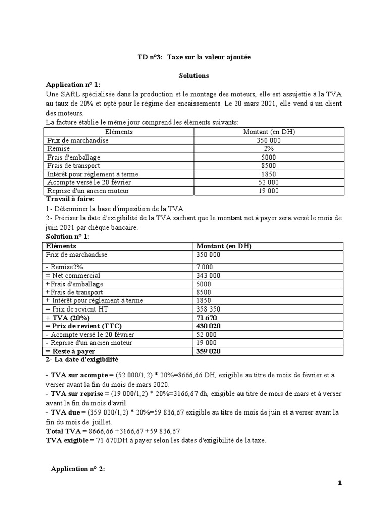 Calcul de la TVA en 2021 | PDF | Taxe sur la valeur ajoutée | Paiements