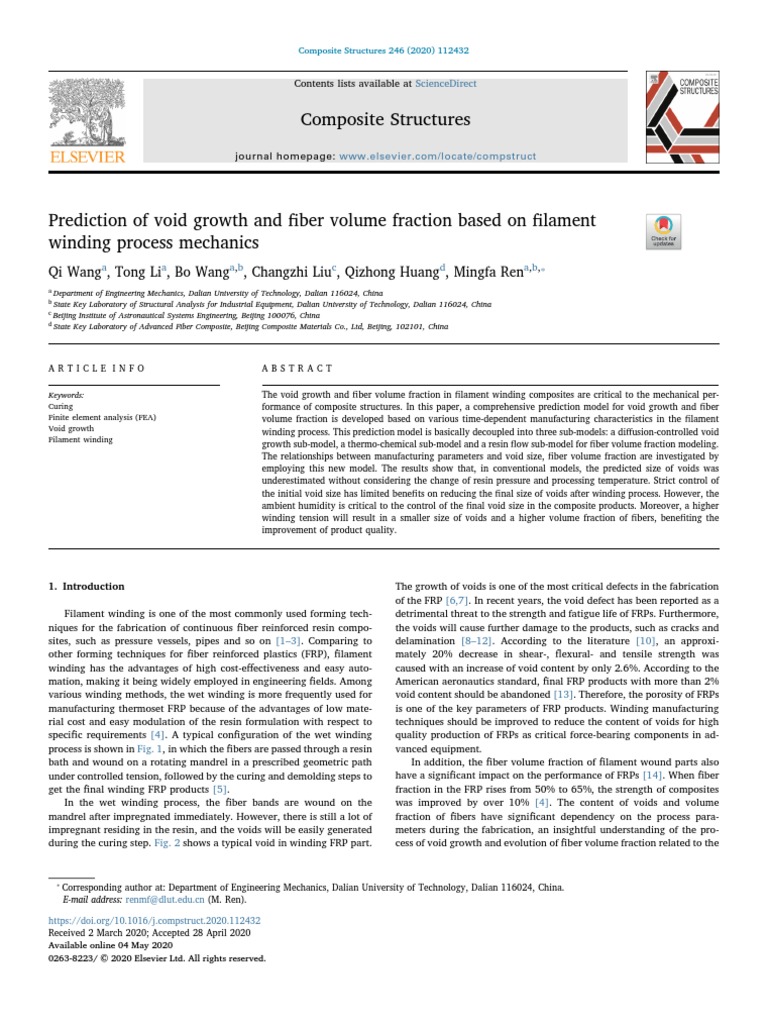 Prediction of Void Growth and Fiber Volume Fraction Based On Filament ...
