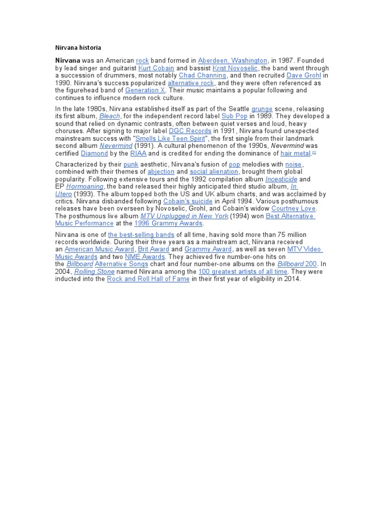 Nirvana Historia | PDF