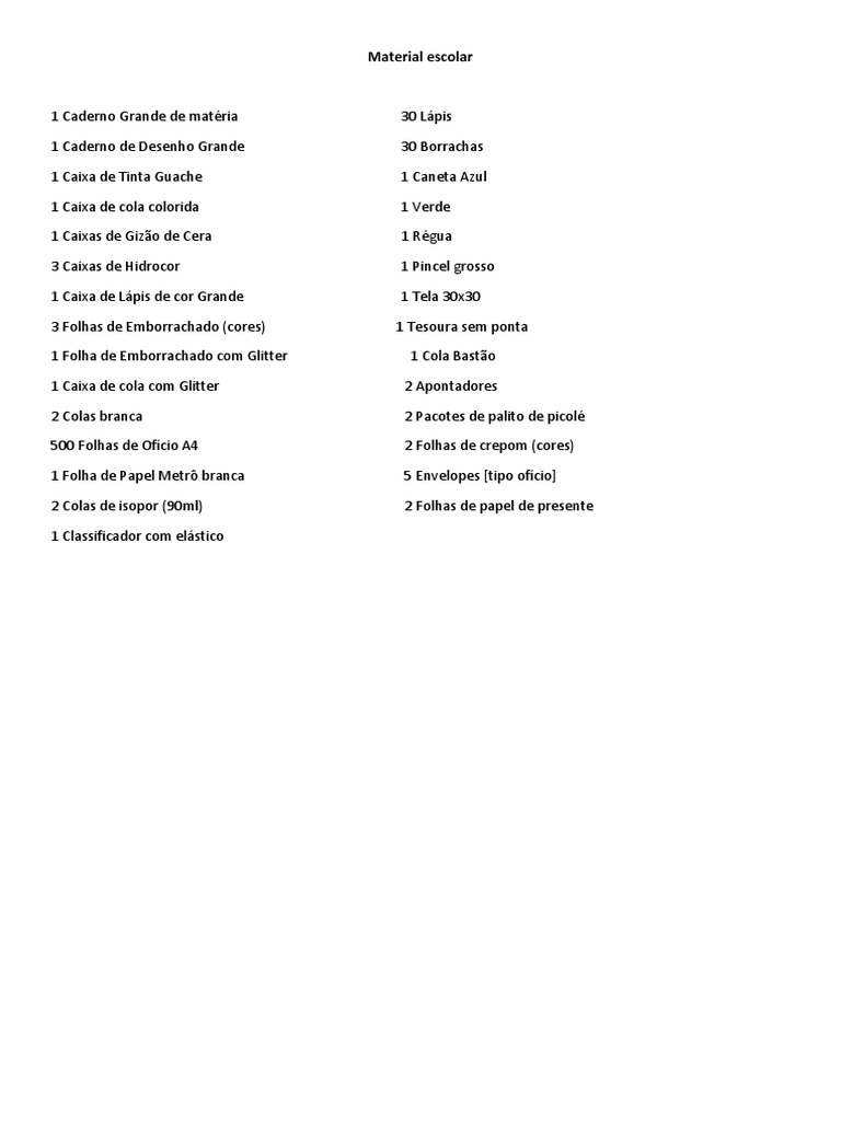 Material Escolar | PDF