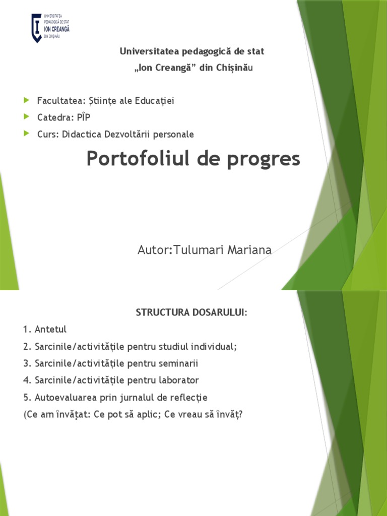 Model_portofoliul_progres_examen_curs | PDF