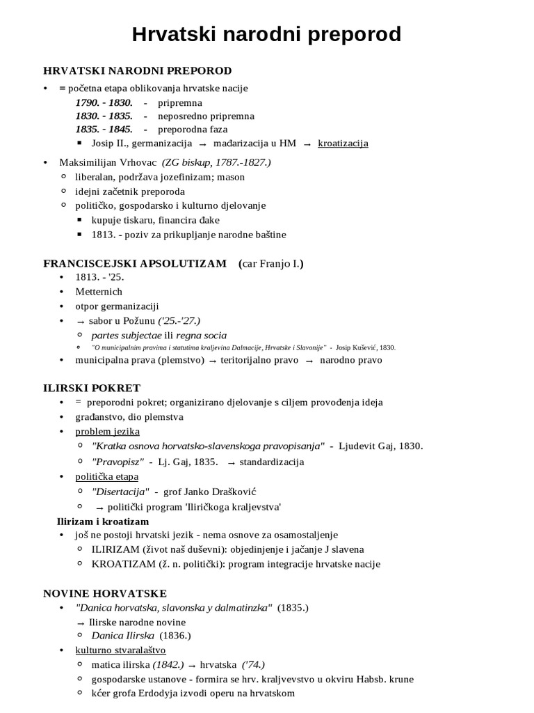 Hrvatski Narodni Preporod | PDF