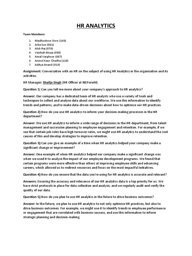 HR Analytics Assignment | PDF
