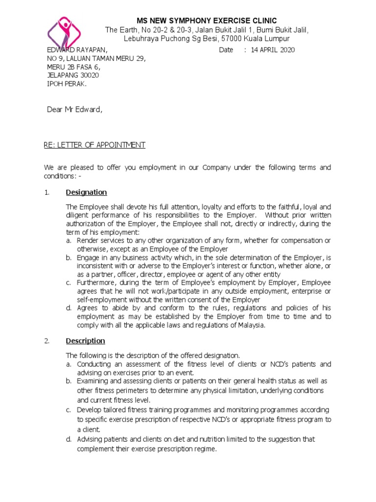 Admin Appointment Letter | PDF | Informed Consent | Confidentiality